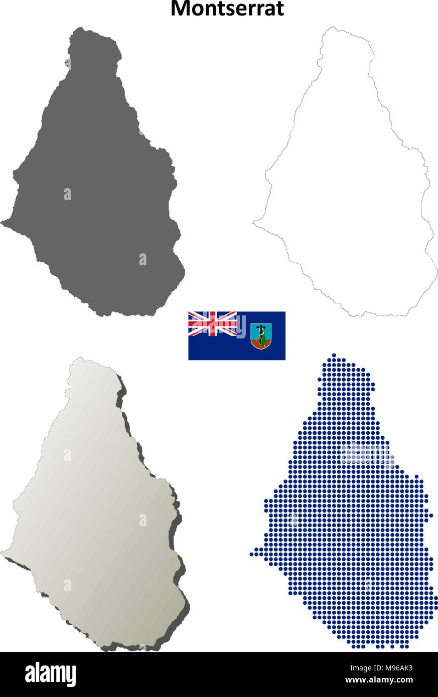 Montserrat map flag flag Stock Vector Images - Alamy