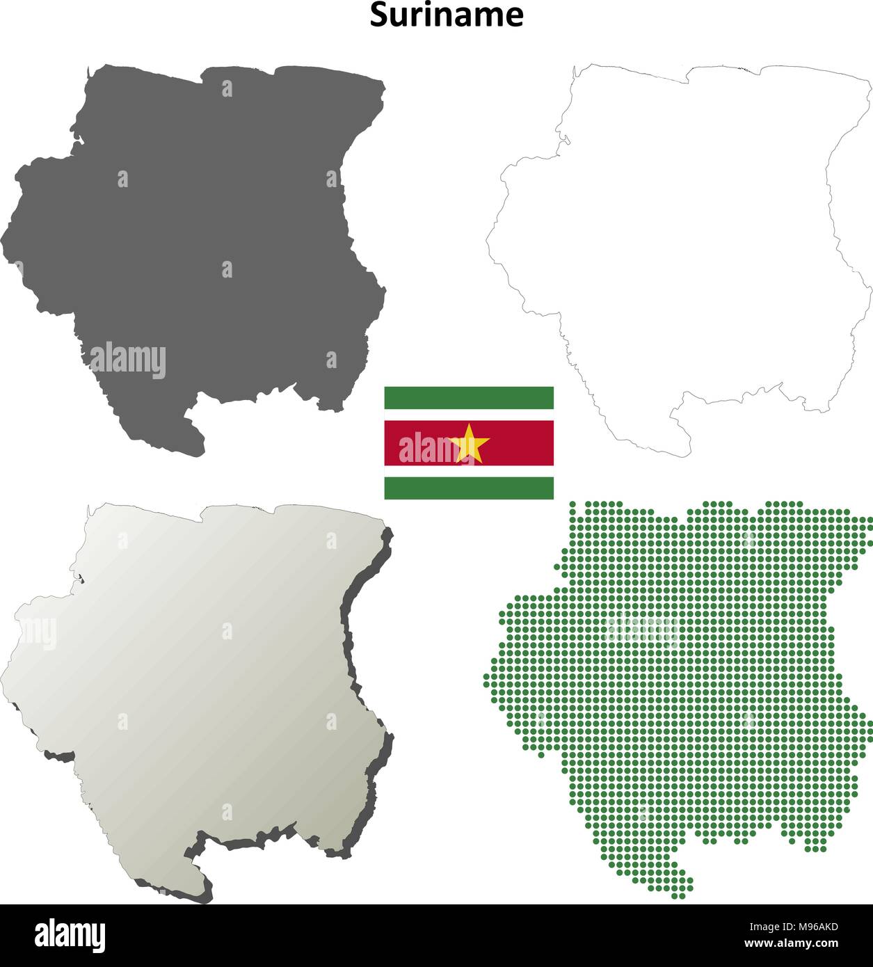 Suriname map hi-res stock photography and images - Alamy