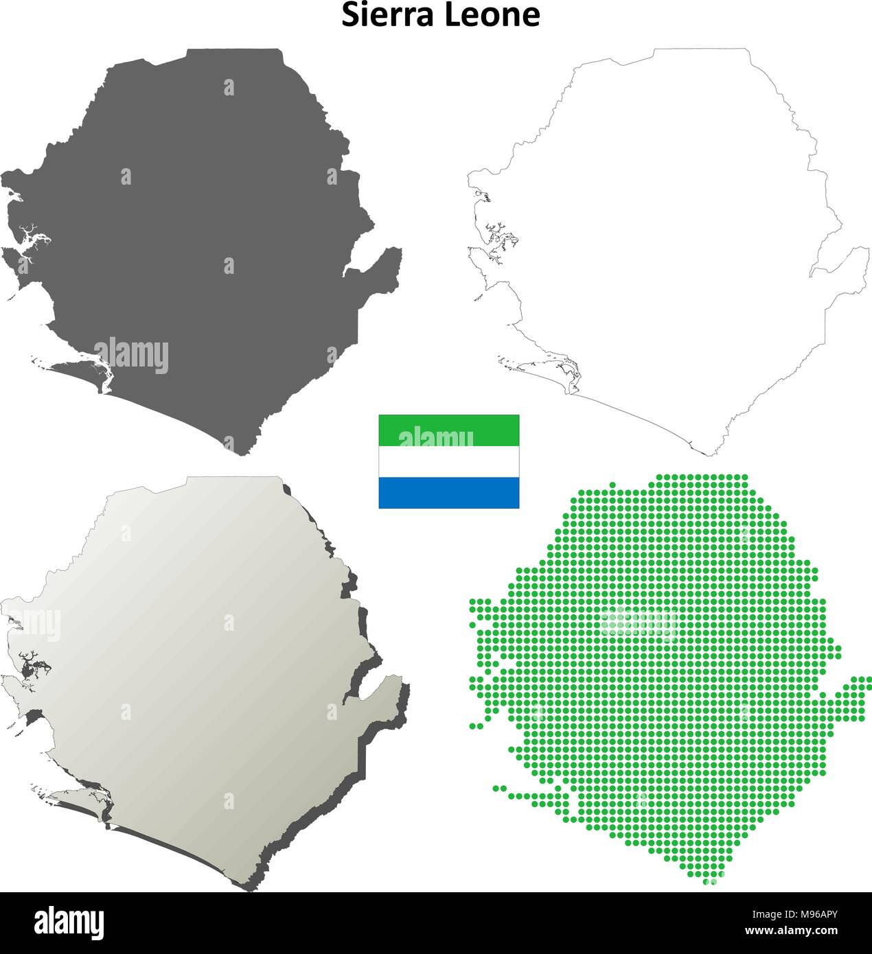 Sierra Leone outline map set Stock Vector Image & Art - Alamy