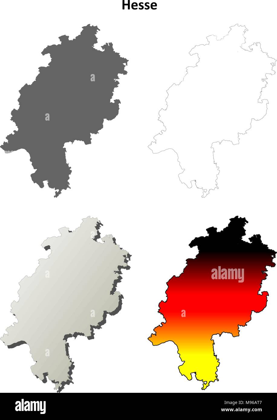 Hesse outline map set Stock Vector Image & Art - Alamy