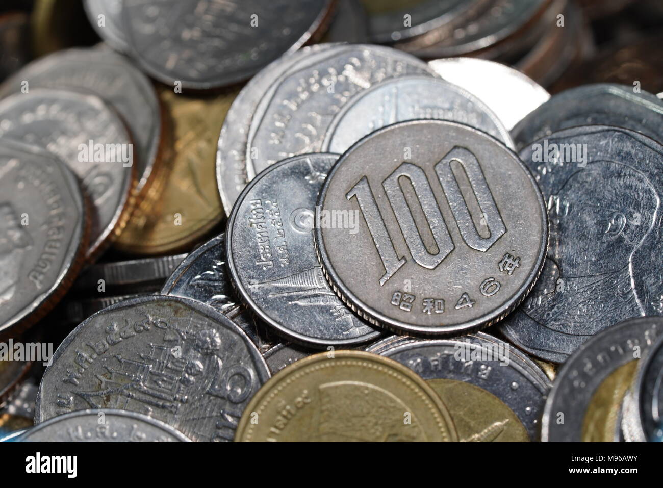 Old japanese coins hi-res stock photography and images - Alamy