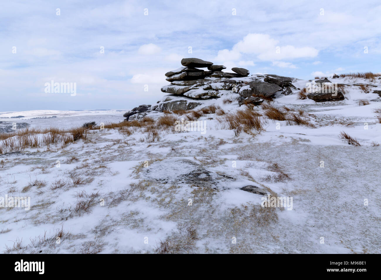Stowes Hill in the springtime snow high on Bodmin Moor Stock Photo - Alamy