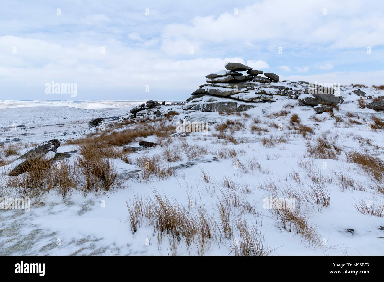 the wide open spaces of Stowes Hill near Minions on Bodmin Moor Stock ...