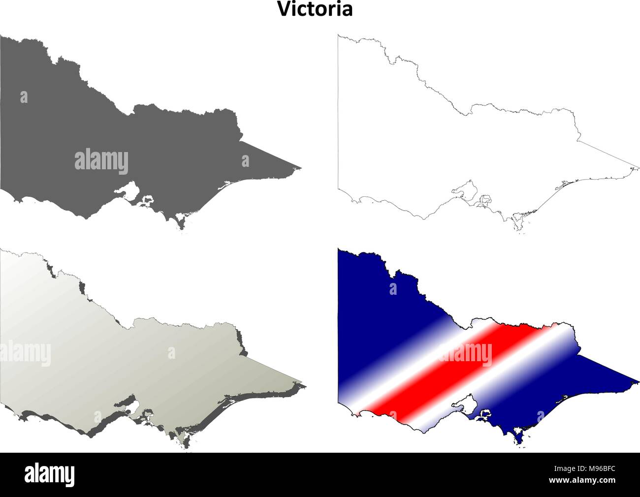 Victoria blank detailed outline map set Stock Vector Image & Art - Alamy