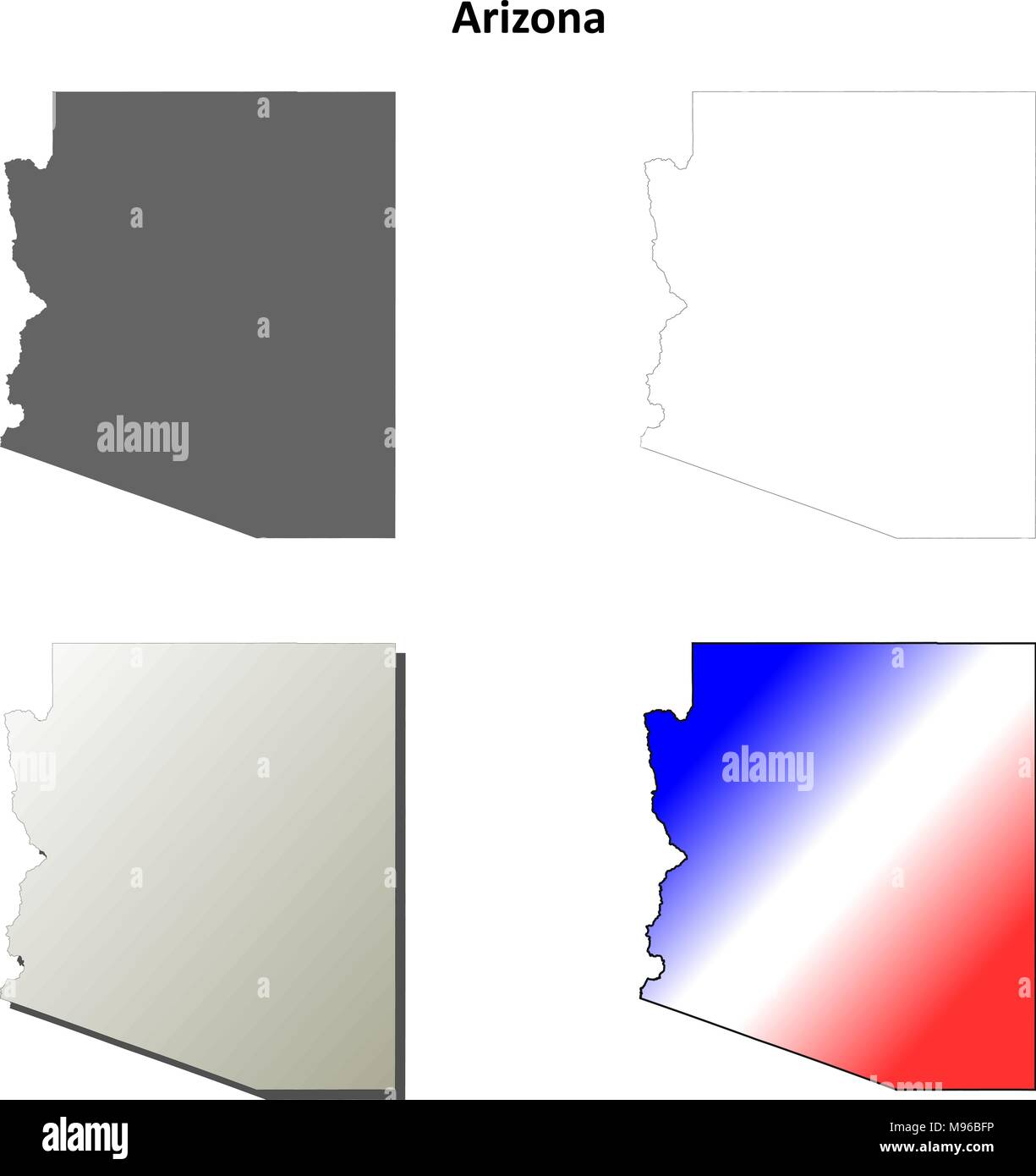 Arizona outline map set Stock Vector Image & Art - Alamy