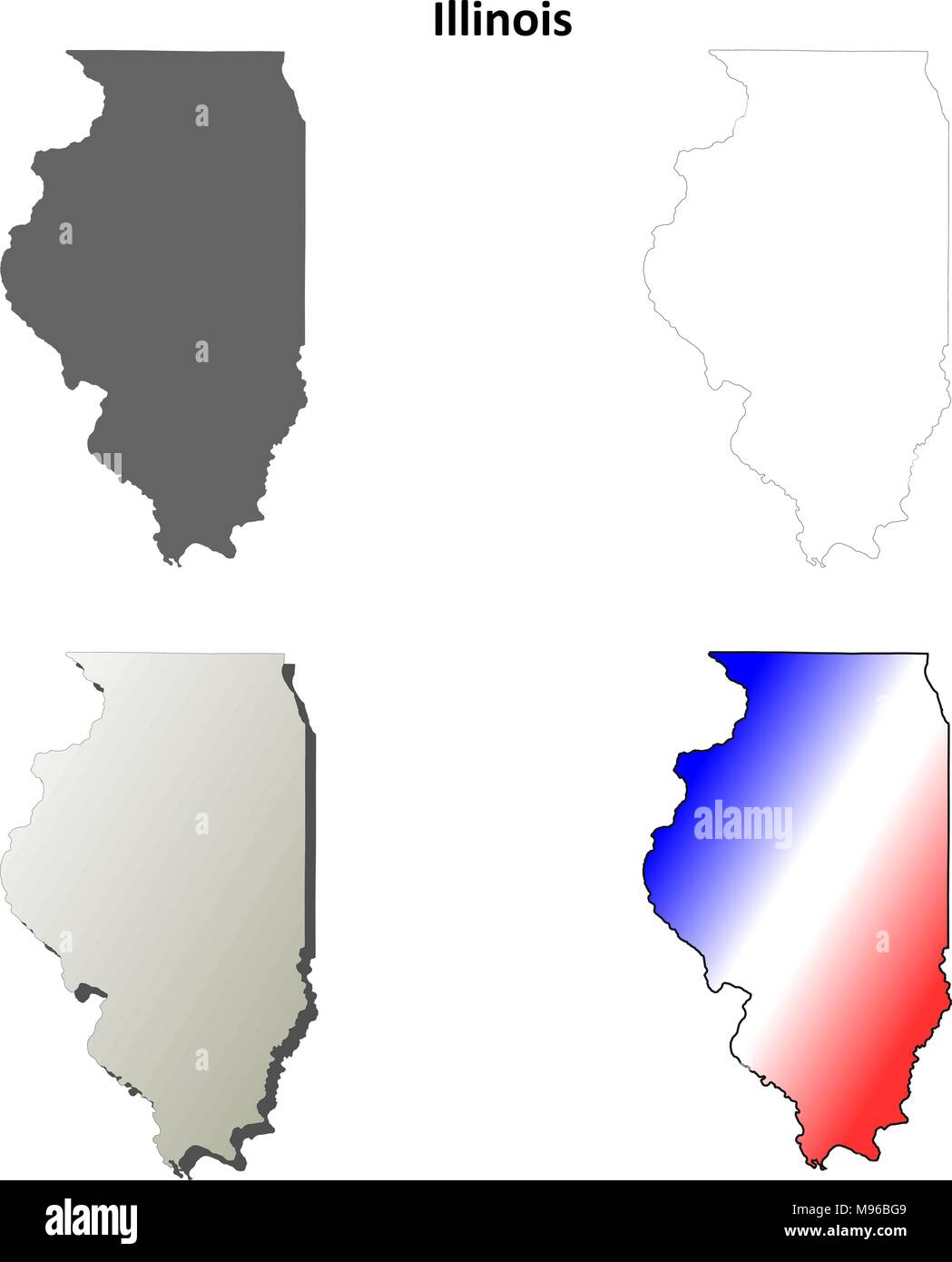 Illinois state map hi-res stock photography and images - Alamy