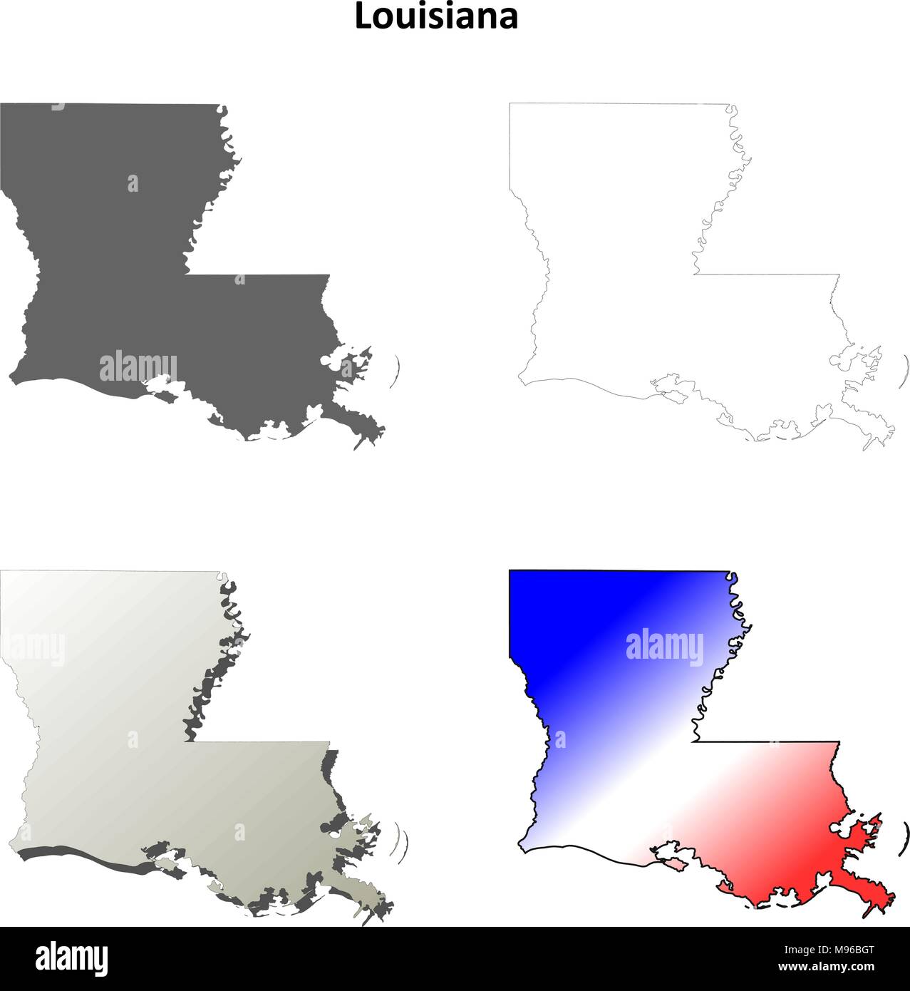 Louisiana outline map set Stock Vector Image & Art - Alamy