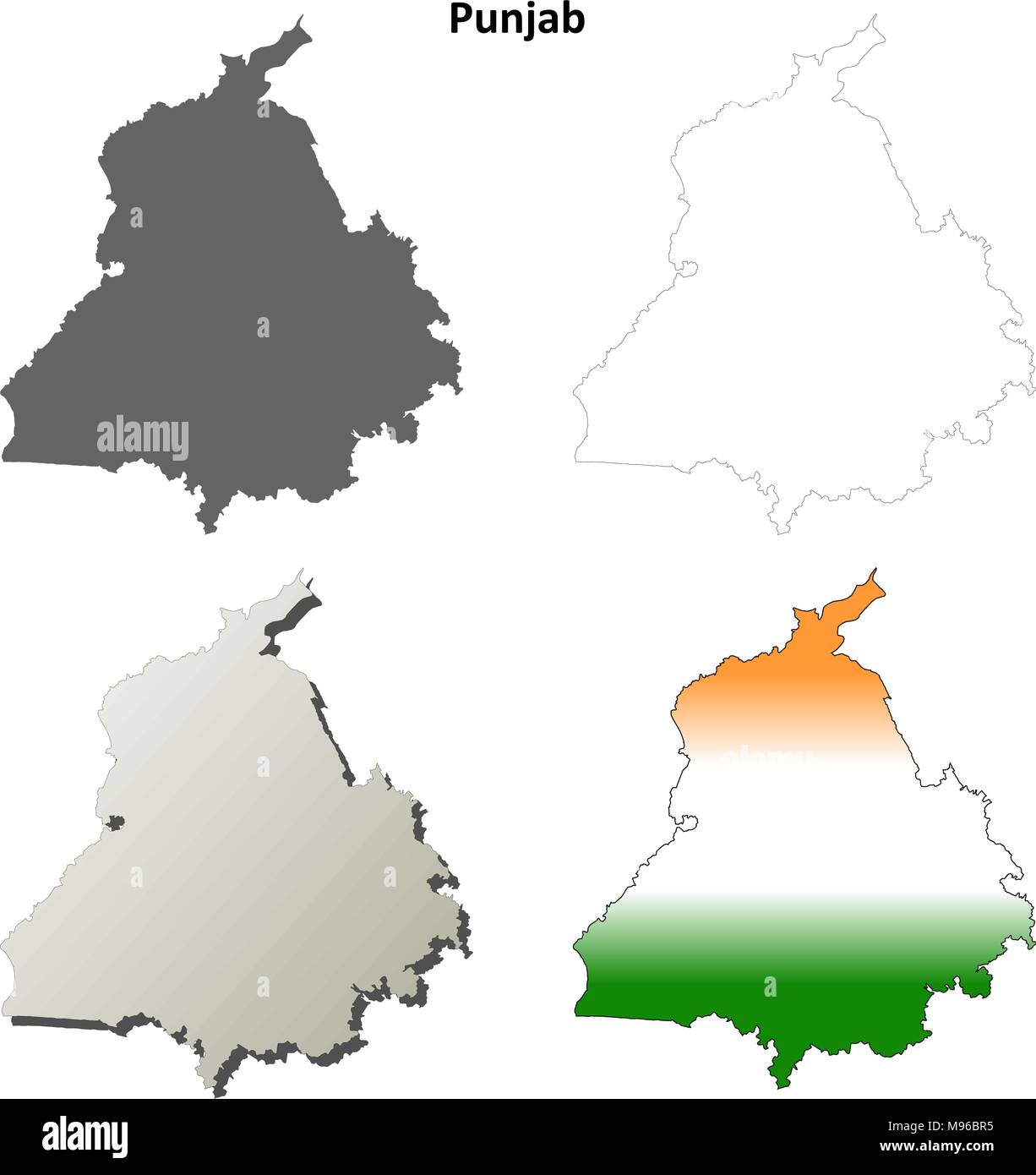 Punjab map vector hi-res stock photography and images - Alamy