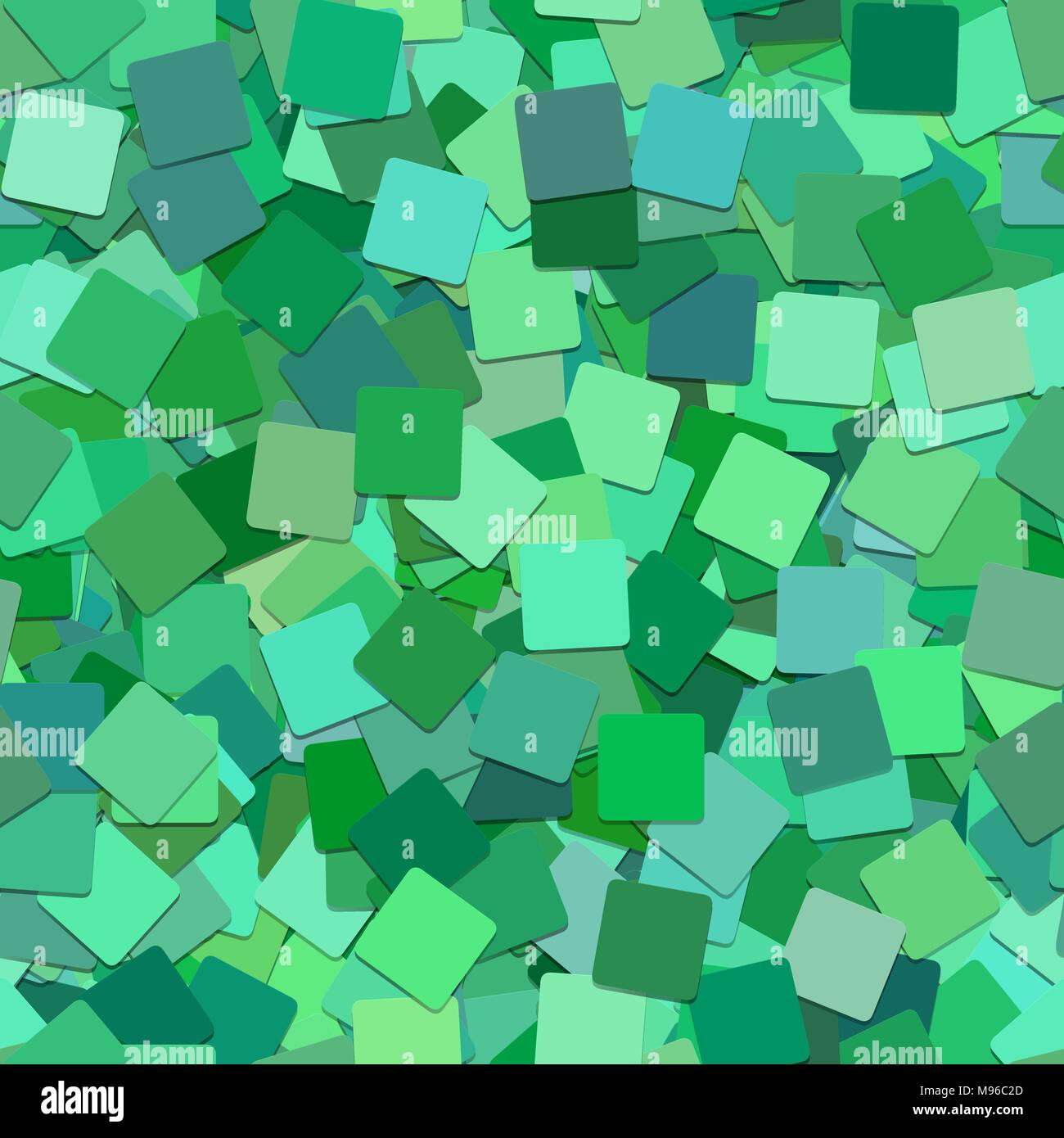 Abstract seamless square background pattern - vector graphic from rotated green squares with ...
