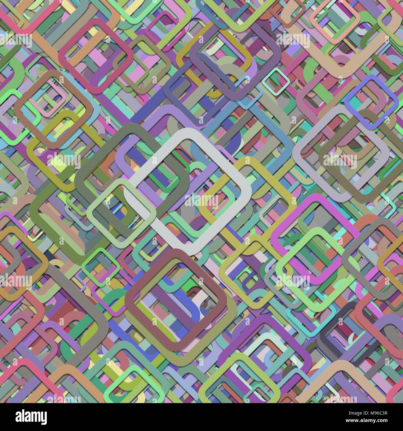 Seamless abstract square background pattern - vector graphic from diagonal multicolored rounded ...