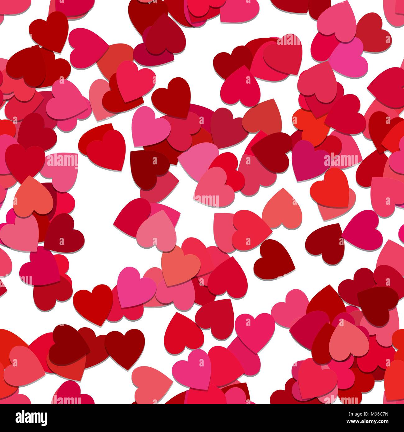 Seamless abstract random heart pattern background - vector graphic from rotated red hearts Stock ...