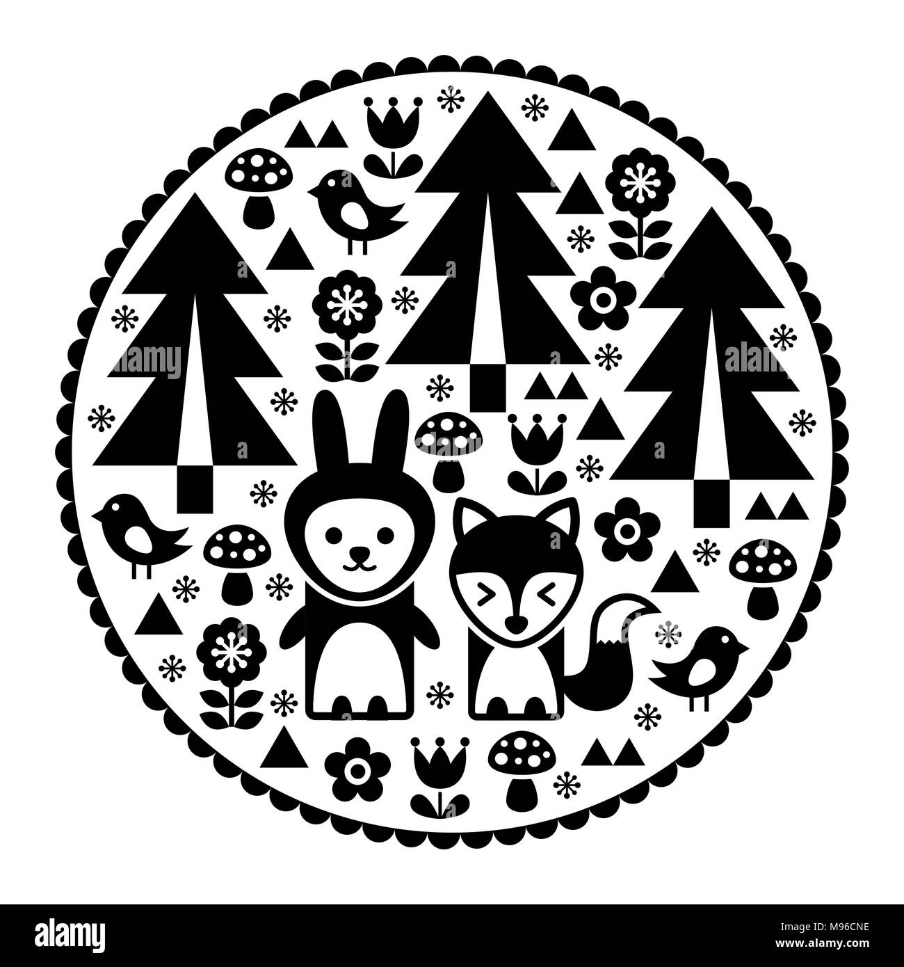 Folk scandinavia style Cut Out Stock Images & Pictures - Alamy