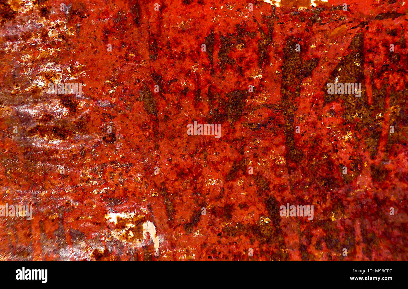Picture of a red rusty metal plate texture Stock Photo - Alamy