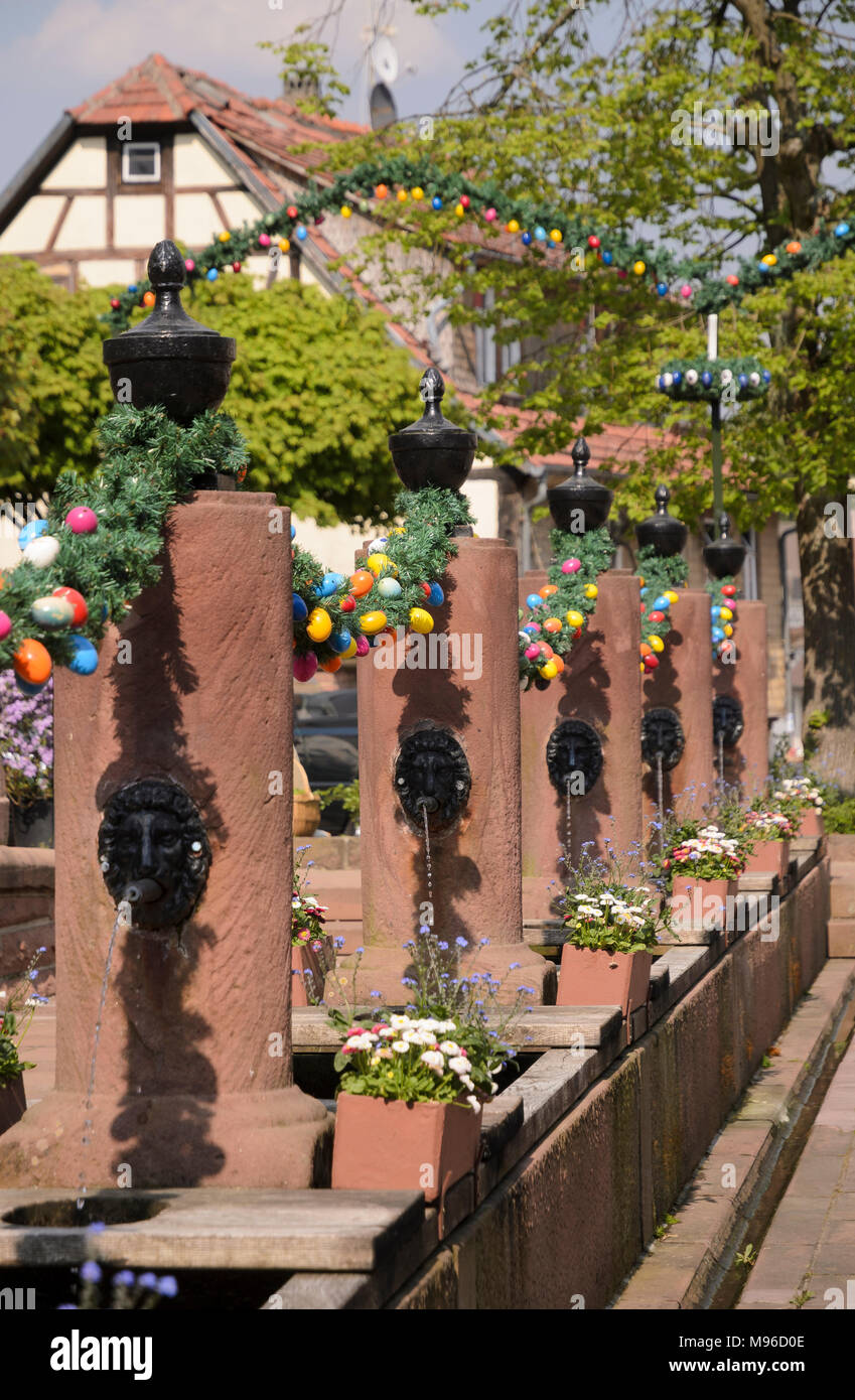 Beerfelden, Zwölfröhrenbrunnen, Mümlingquelle, Odenwald, Hessen ...