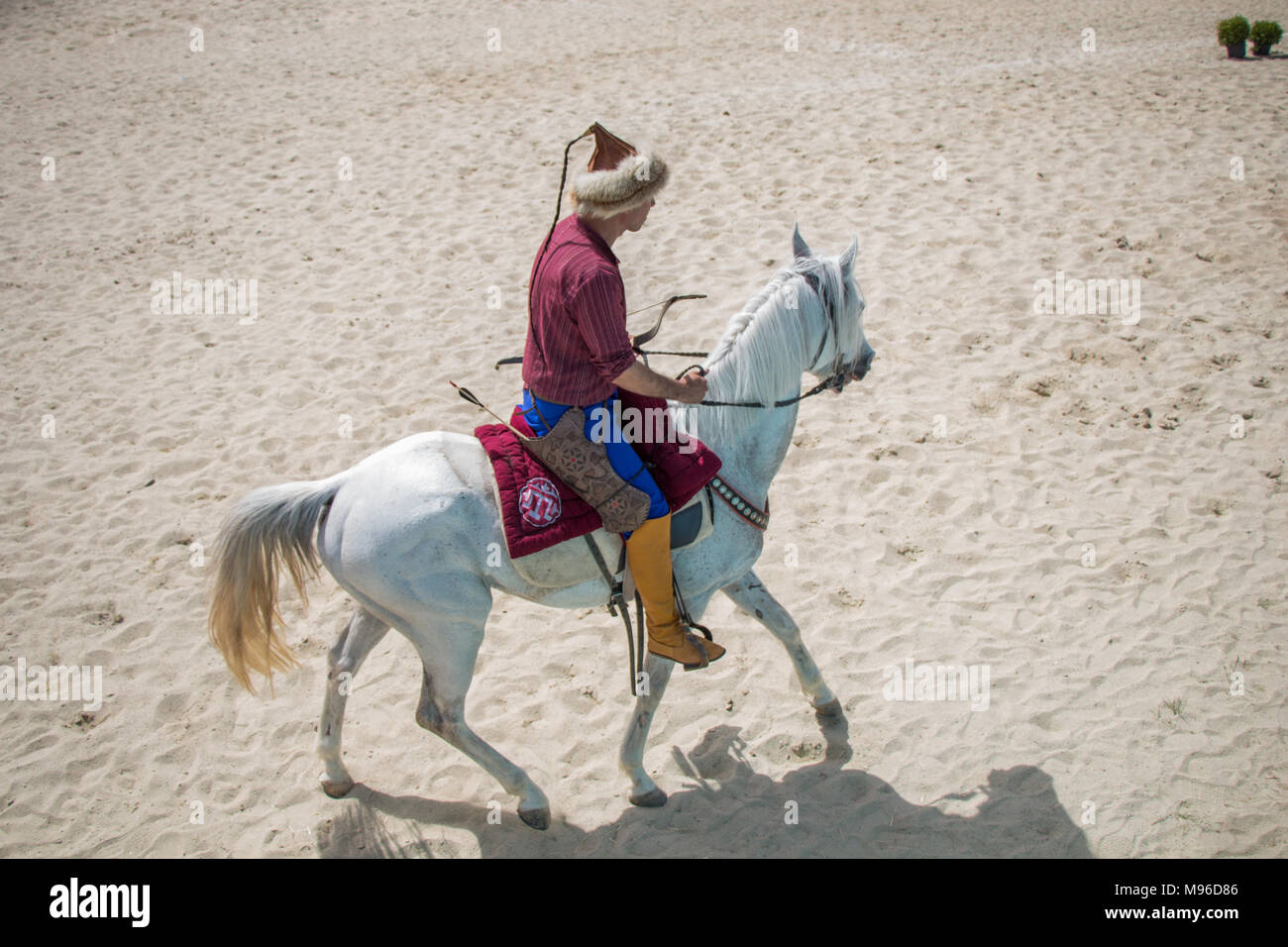 Ottoman horseman in his ethnic clothes riding on his horse Stock Photo ...