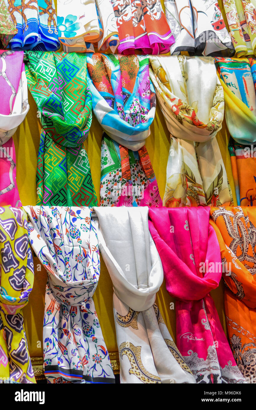 Examples of colorful fabric of various color and type Stock Photo - Alamy