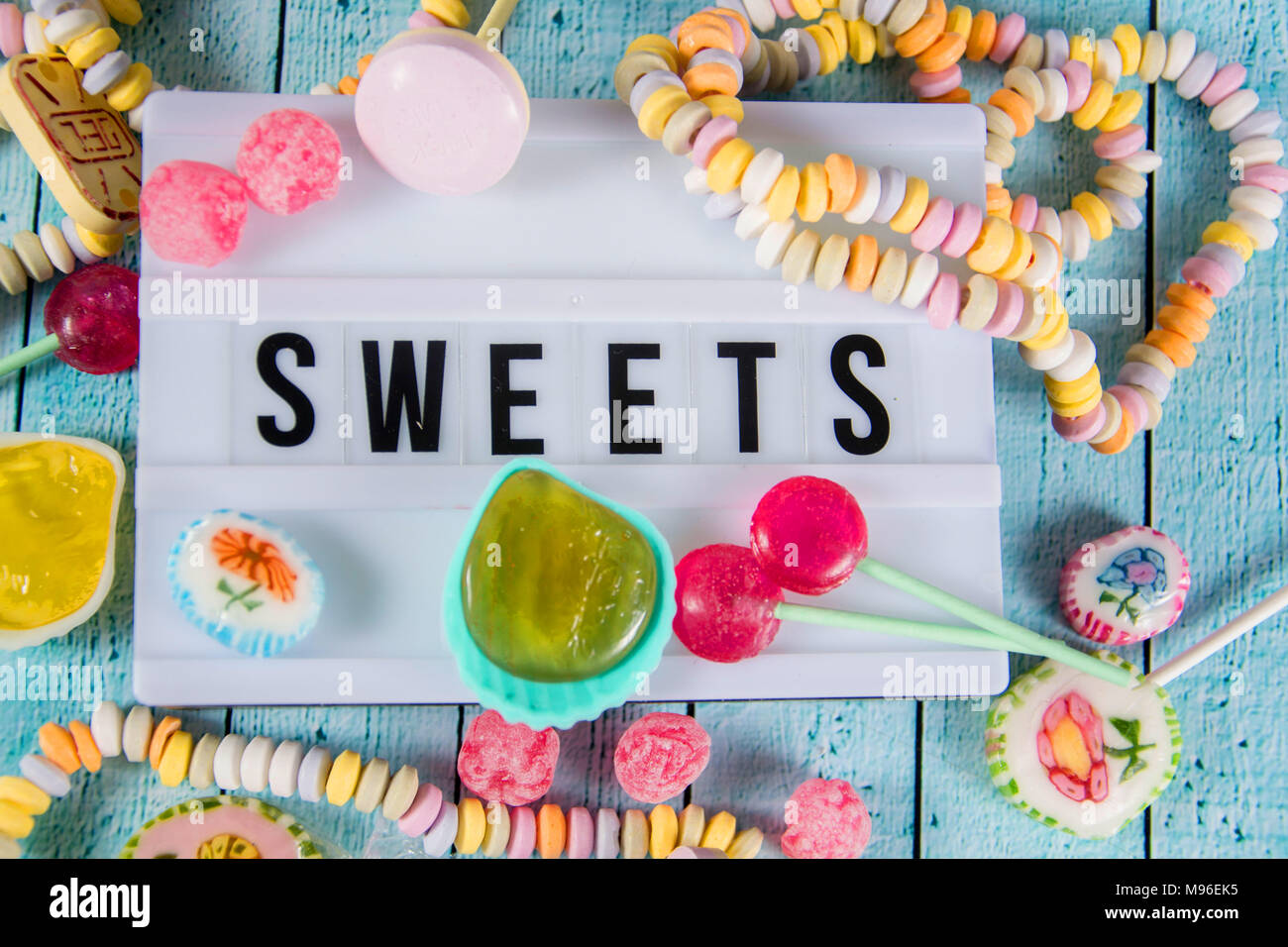 lightbox with different sweets Stock Photo - Alamy