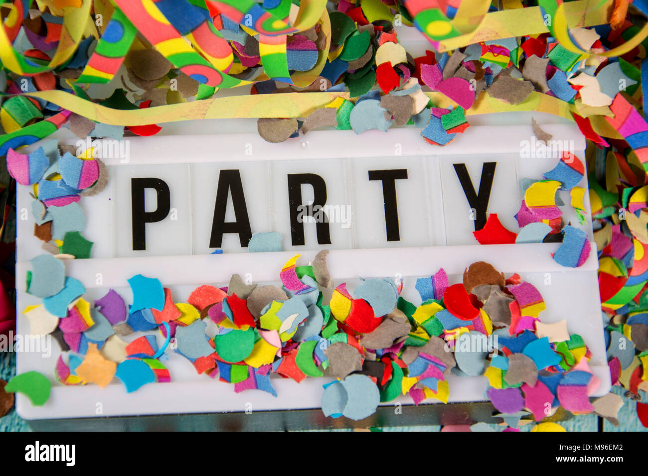 lightbox with the word party Stock Photo - Alamy