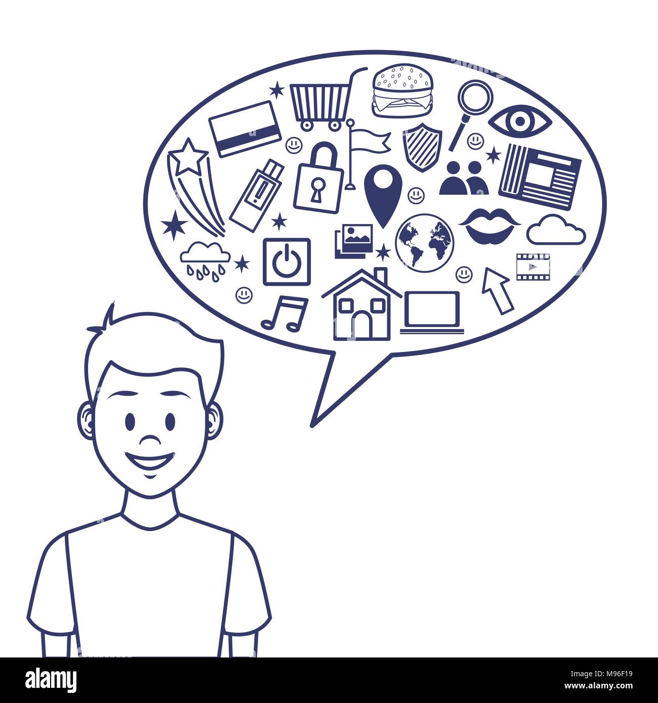 People and social media cartoon Stock Vector Image & Art - Alamy