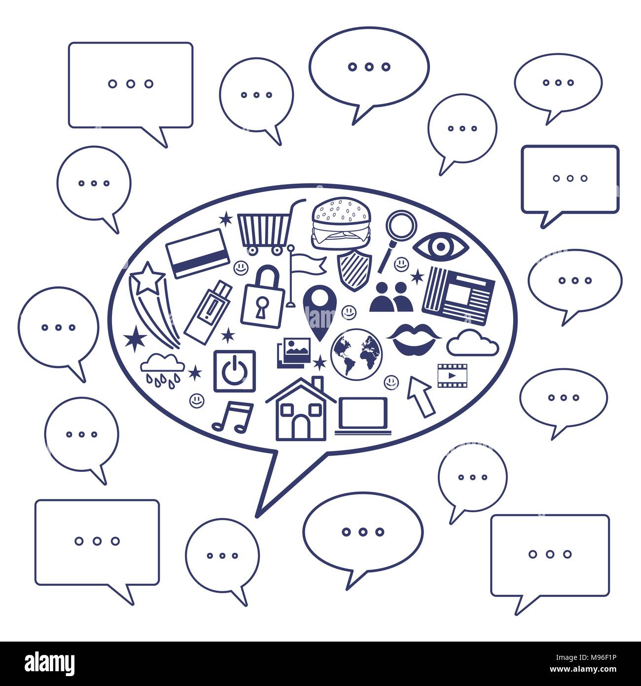 Social media symbols Stock Vector Image & Art - Alamy