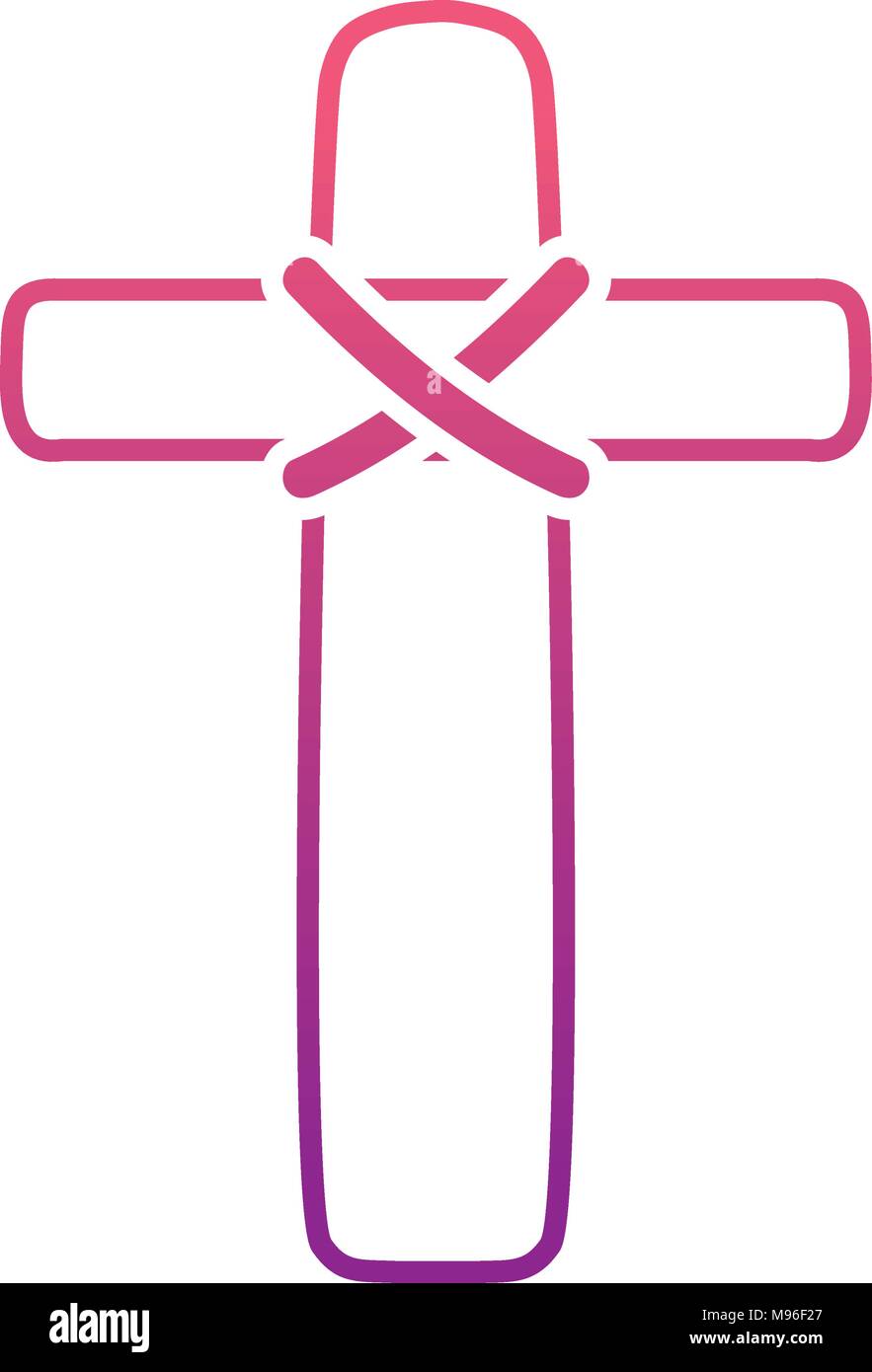 degraded line catholic cross religion resurrection mercy Stock Vector ...