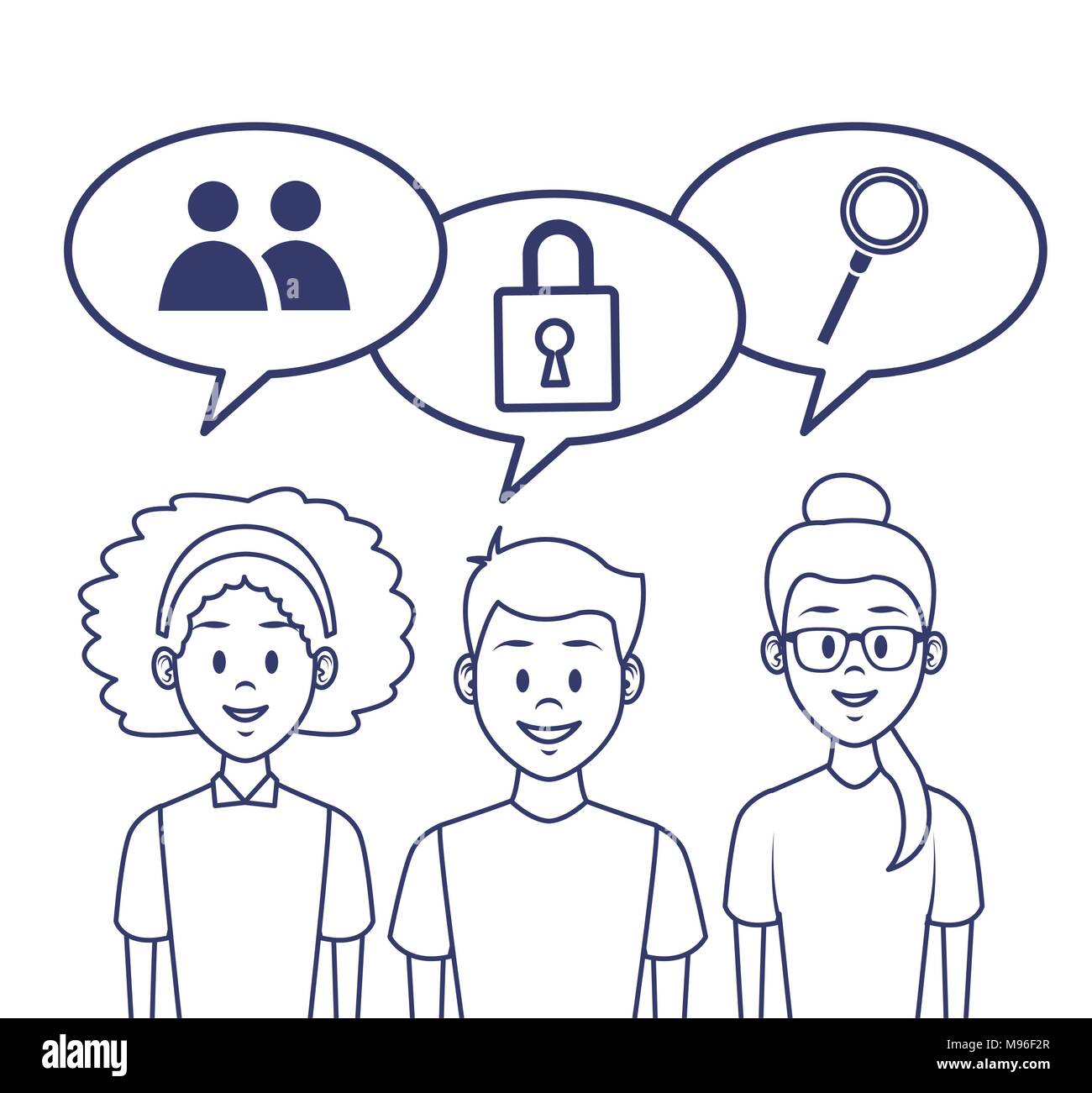 People and social media cartoon Stock Vector Image & Art - Alamy