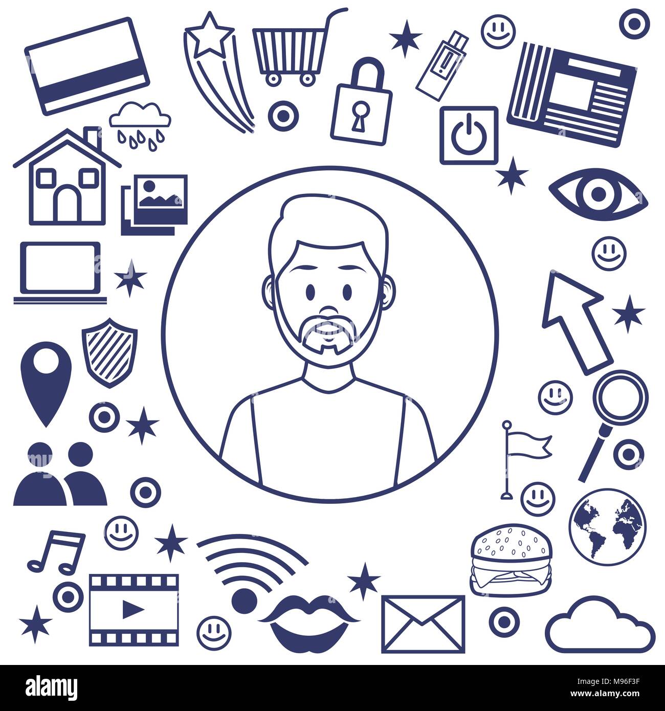 People and social media cartoon Stock Vector Image & Art - Alamy