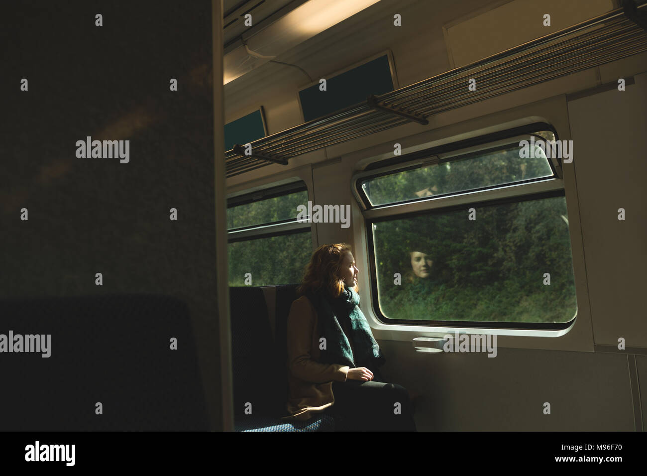 Woman travelling train hi-res stock photography and images - Alamy