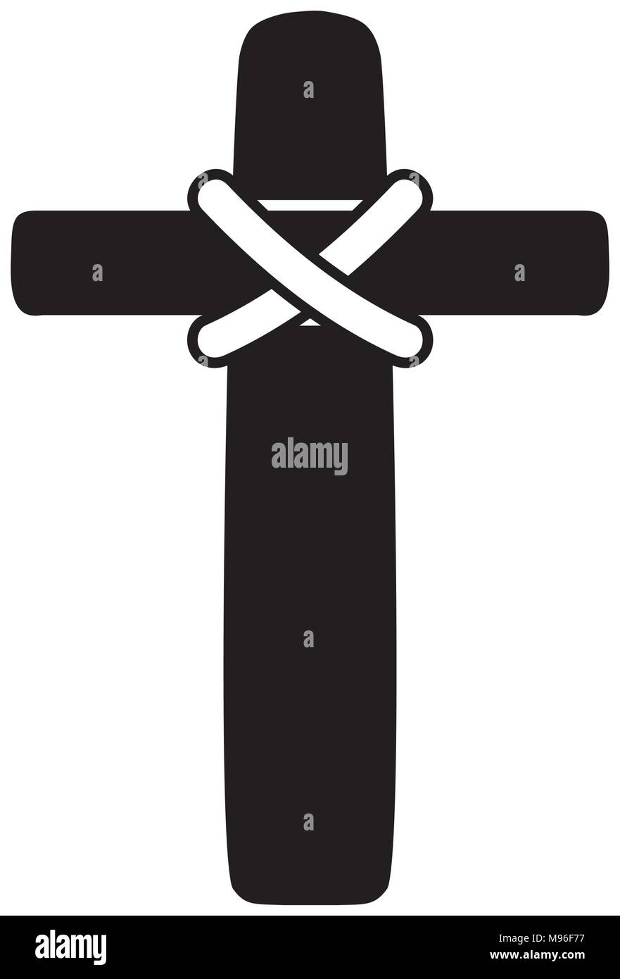 silhouette catholic cross religion resurrection mercy Stock Vector ...