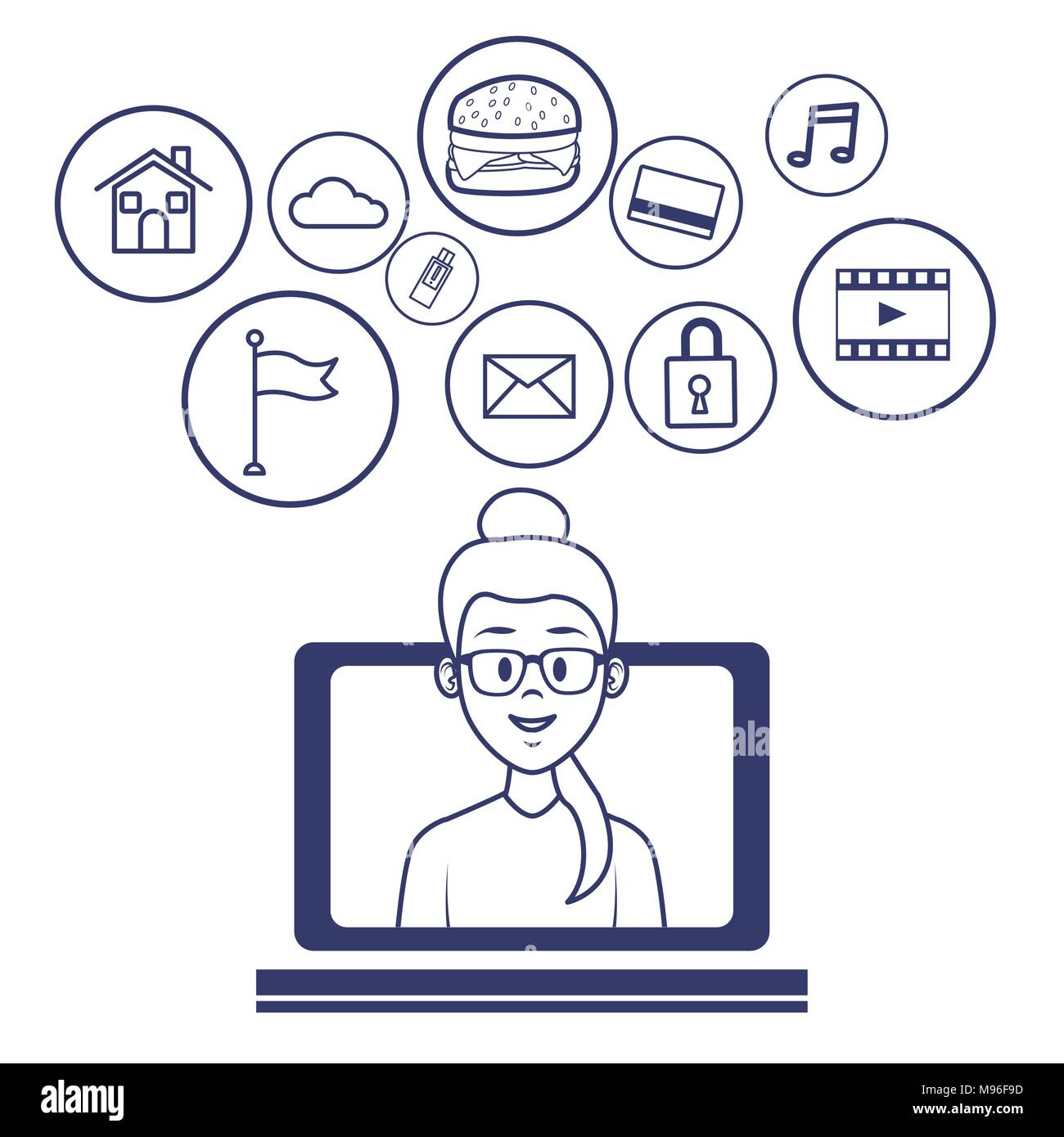 People and social media cartoon Stock Vector Image & Art - Alamy