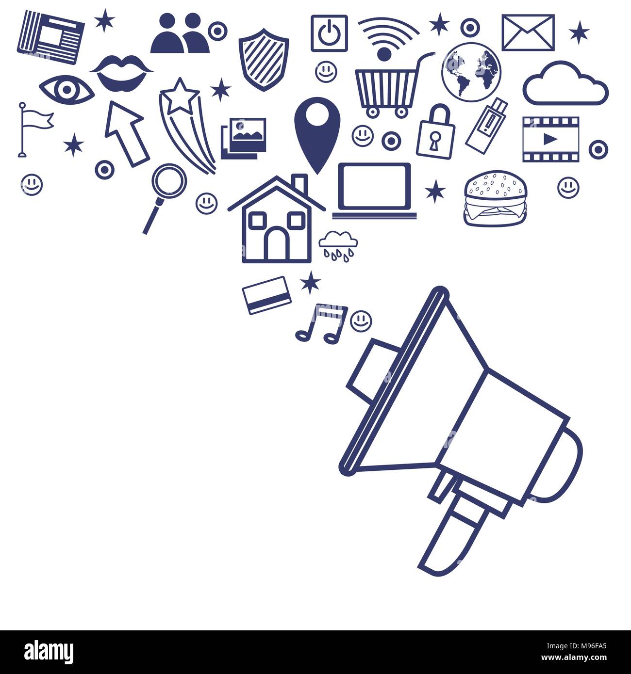 Social media symbols Stock Vector Image & Art - Alamy