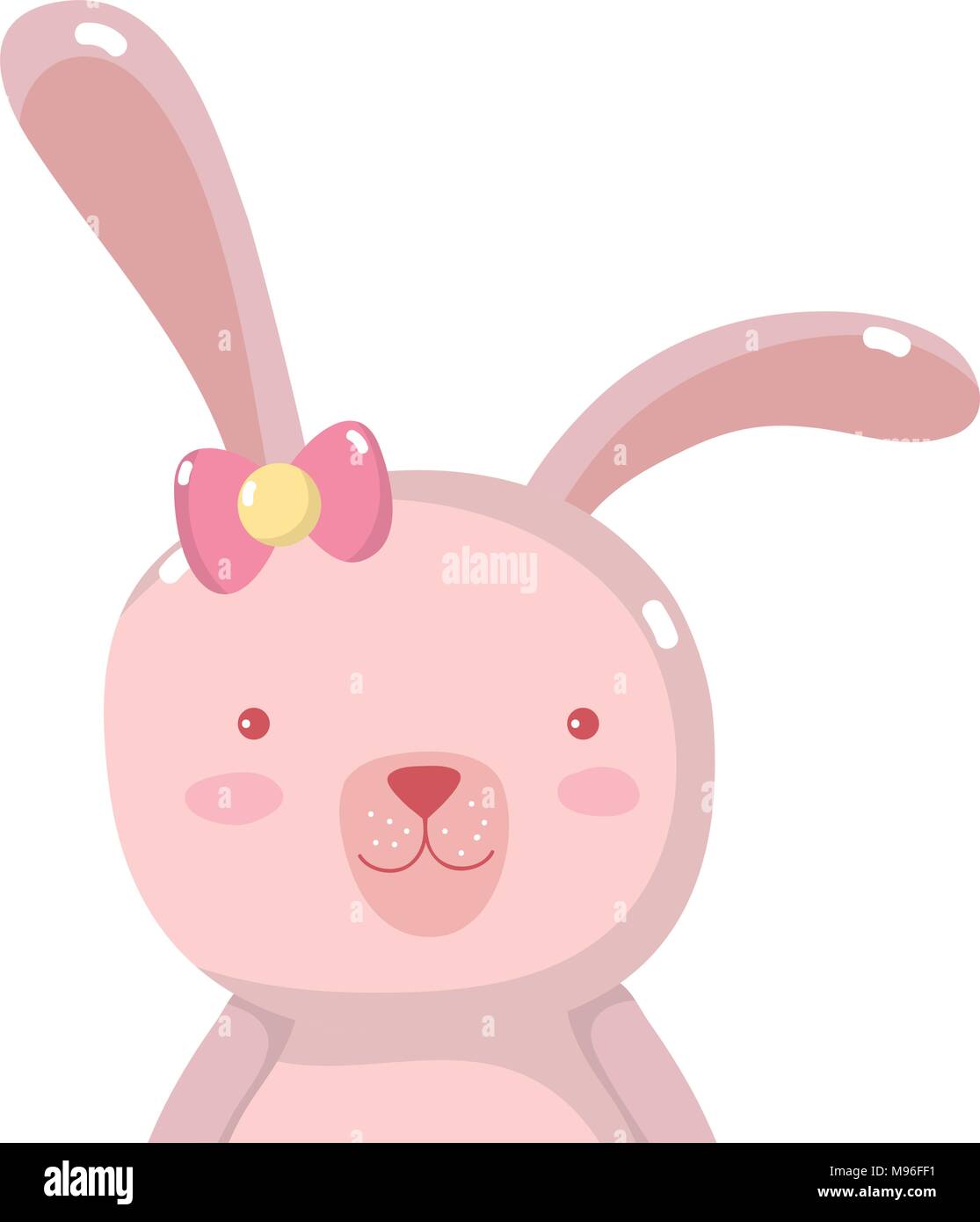 cartoon rabbit female with ribbon bow Stock Vector Image & Art - Alamy