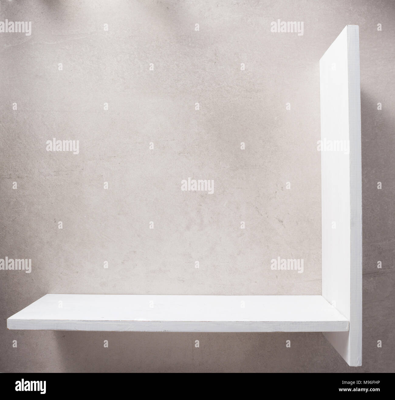 wooden shelf at background texture wall Stock Photo - Alamy