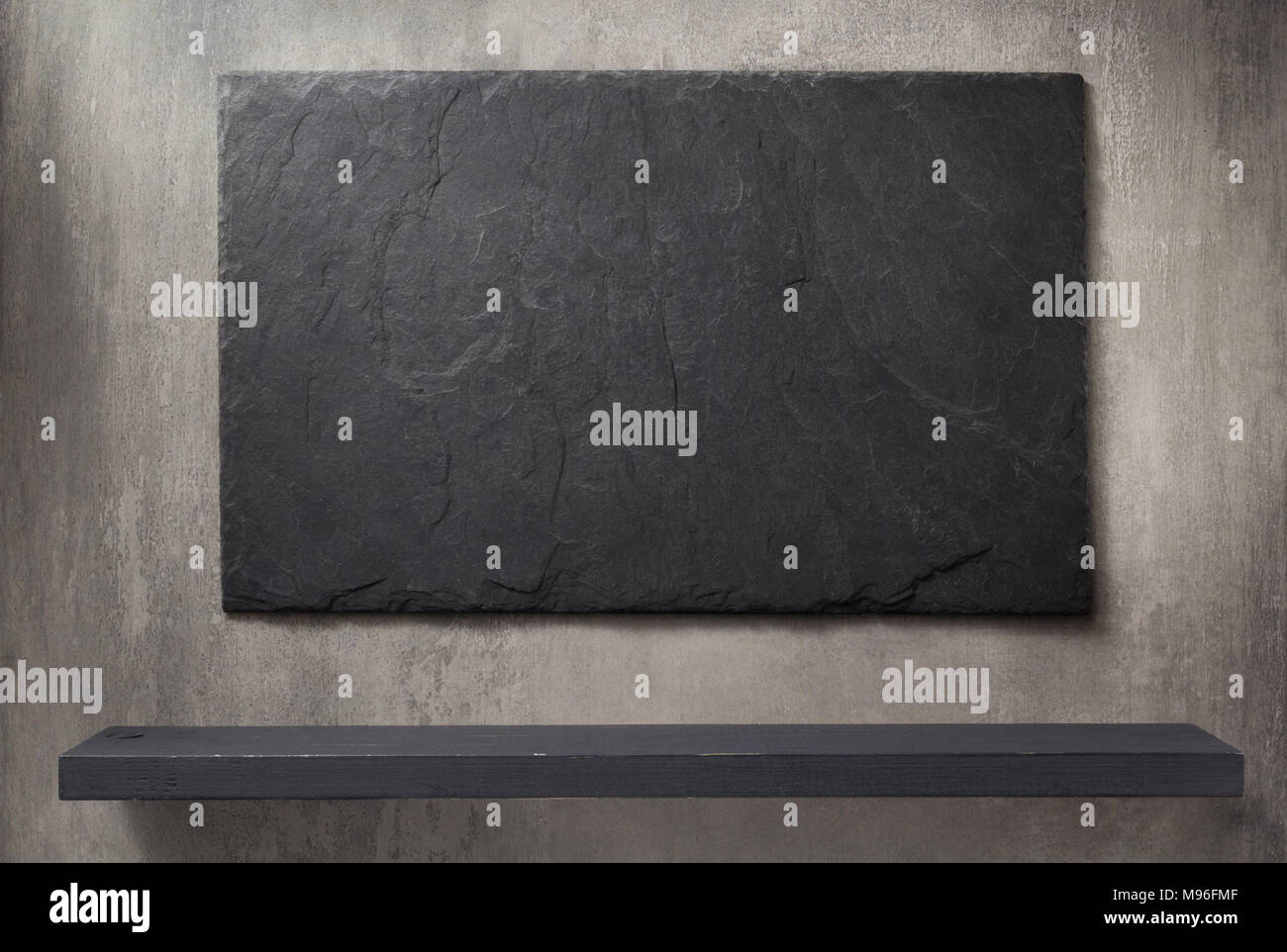 wooden shelf at background texture wall Stock Photo - Alamy