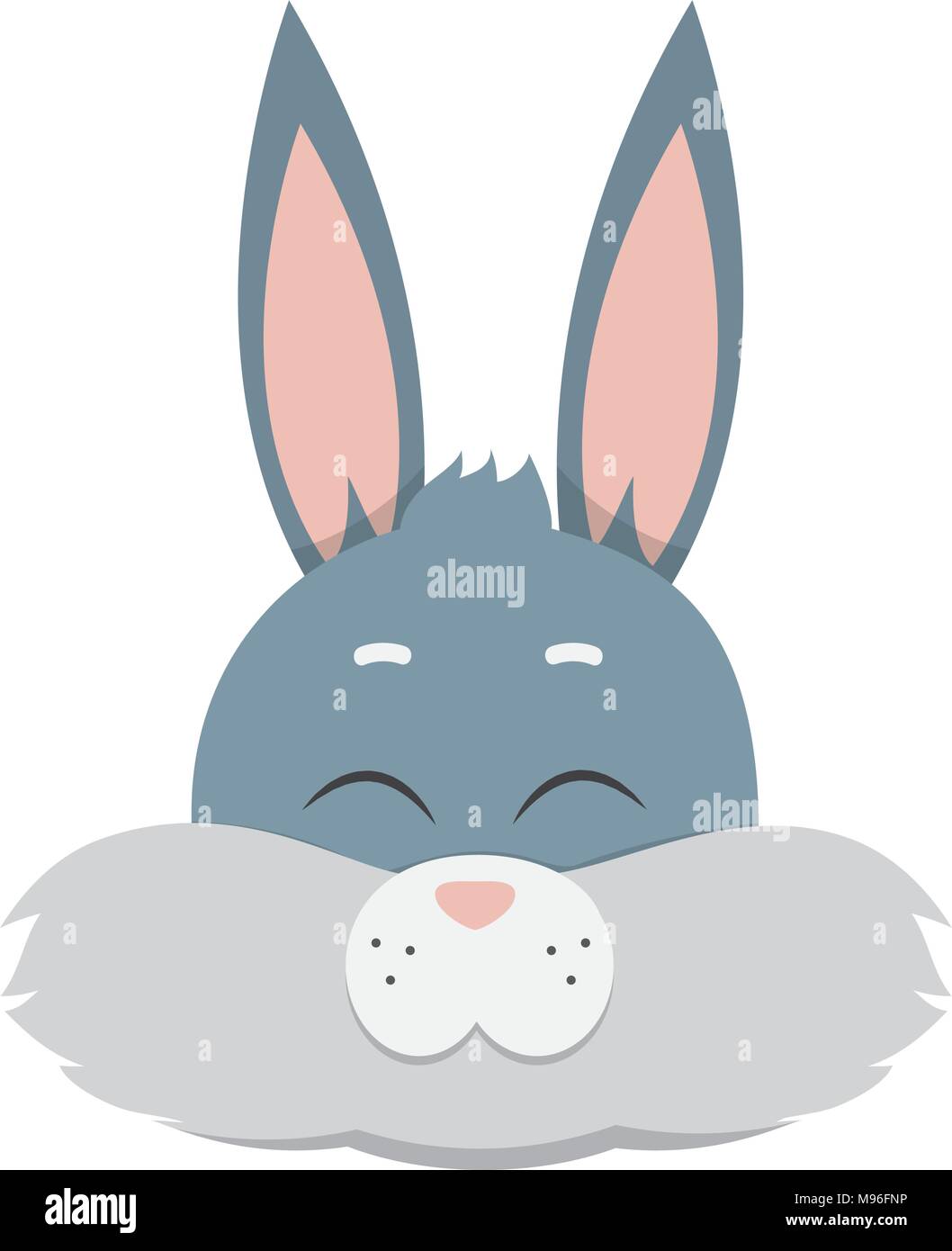 happy wild rabbit head animal Stock Vector Image & Art - Alamy