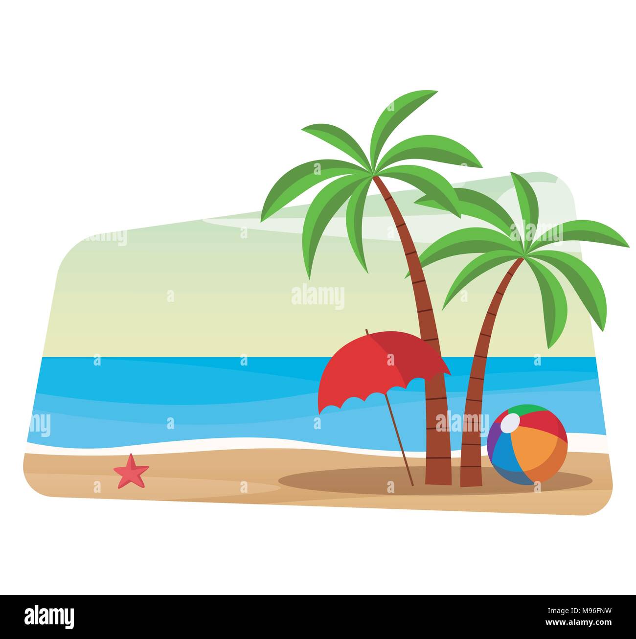 Beautiful beach cartoon Stock Vector Image & Art - Alamy