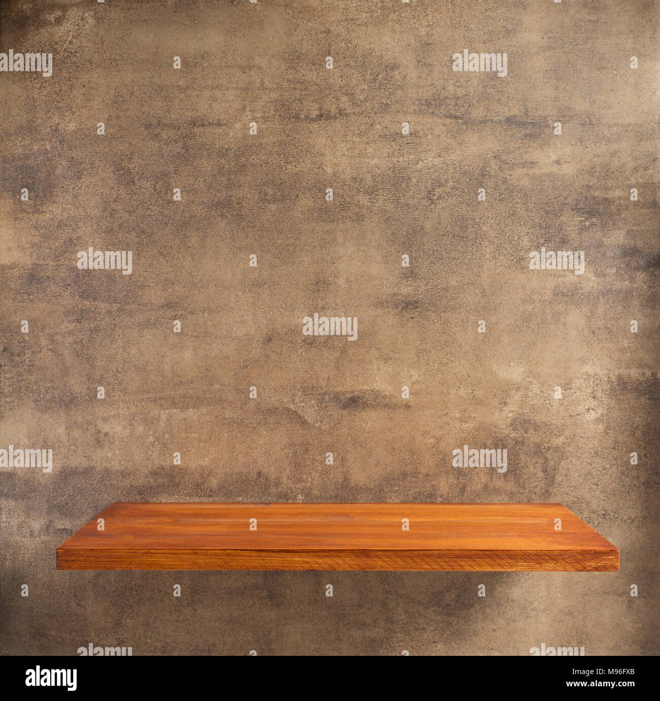 wooden shelf at background texture wall Stock Photo - Alamy