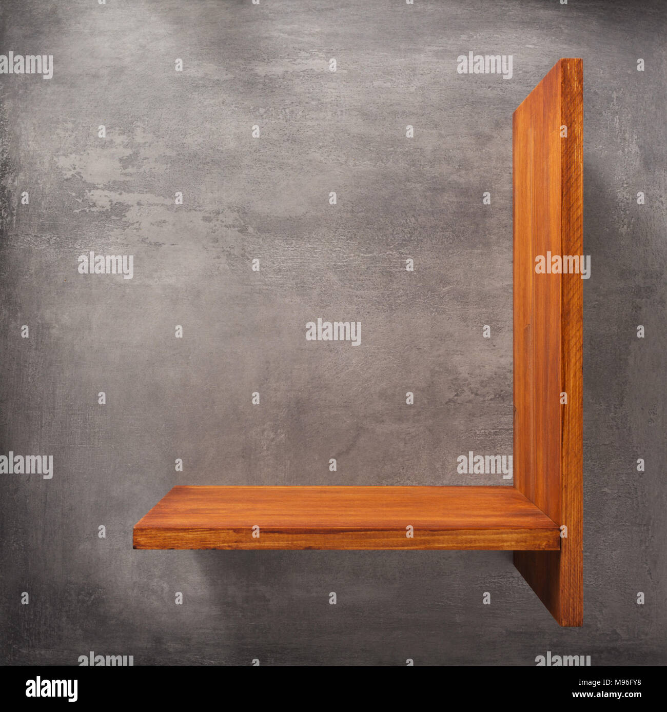 wooden shelf at background texture wall Stock Photo - Alamy