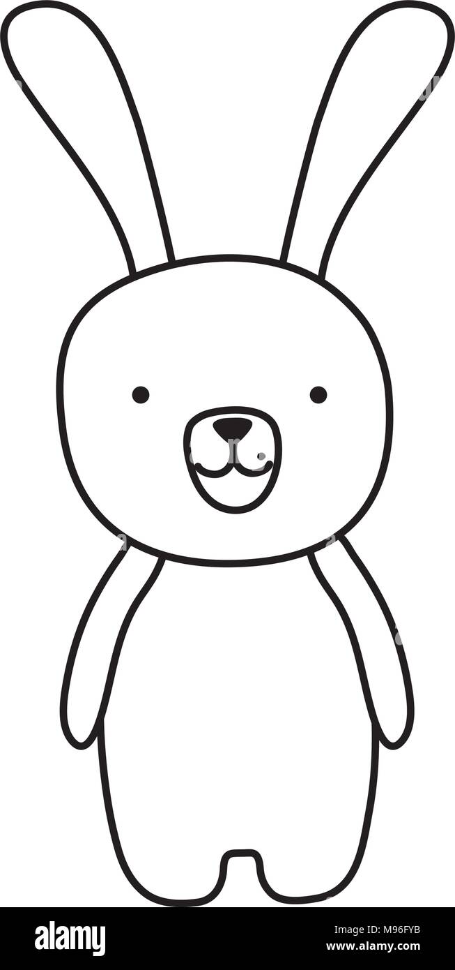 line cute cartoon rabbit male animal Stock Vector Image & Art - Alamy