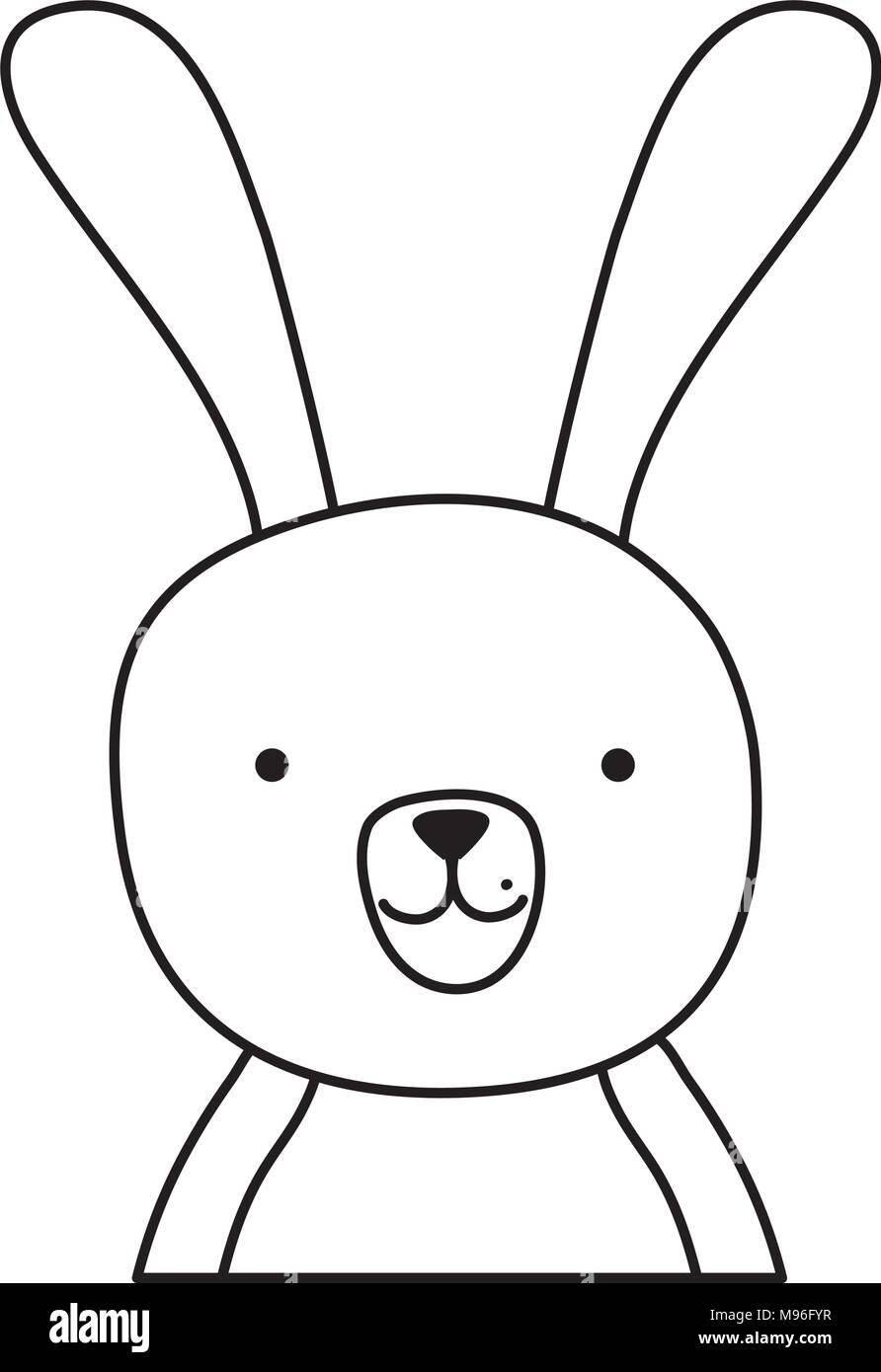 line nice cartoon rabbit male animal Stock Vector Image & Art - Alamy