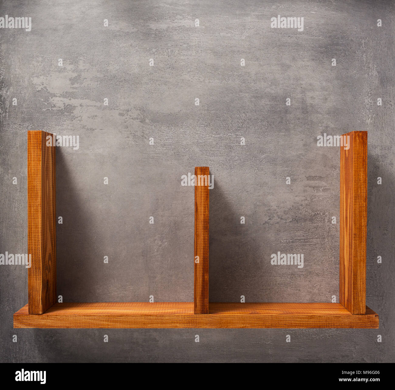 wooden shelf at background texture wall Stock Photo - Alamy