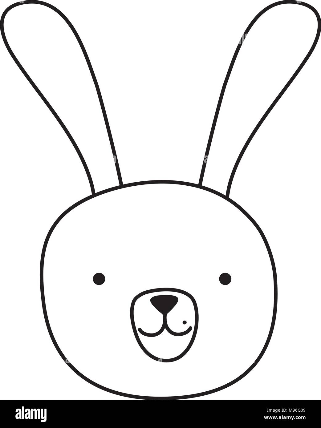 line cartoon rabbit male head animal Stock Vector Image & Art - Alamy