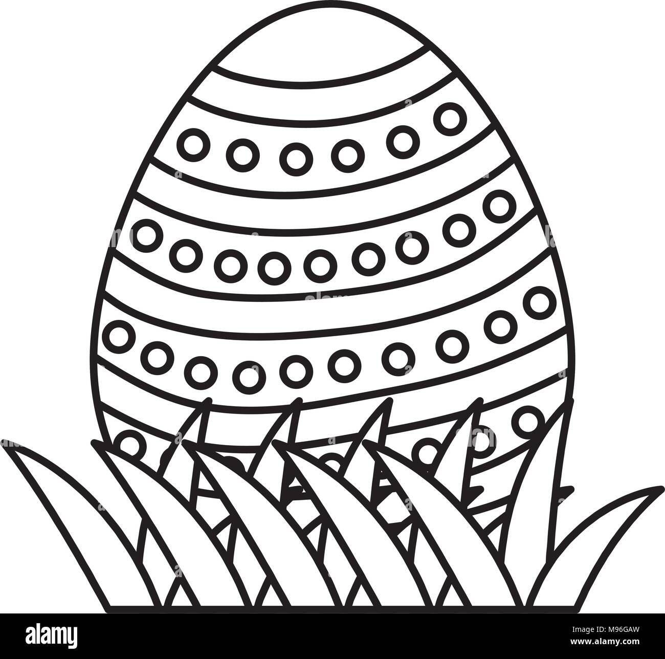 line egg easter with points figures decoration Stock Vector Image & Art ...