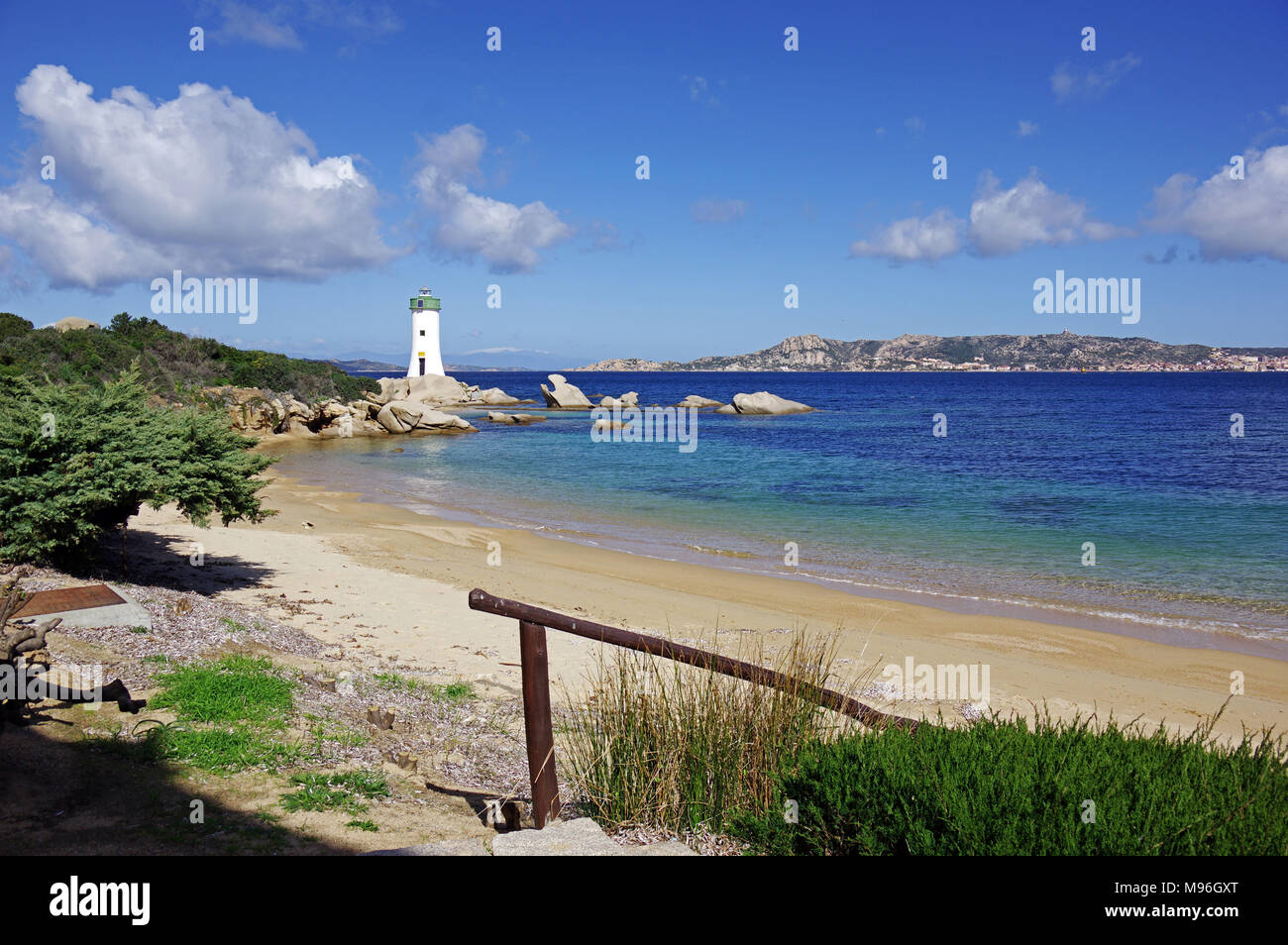Palau, Sardinia. Porto Faro village and lighthouse Stock Photo - Alamy