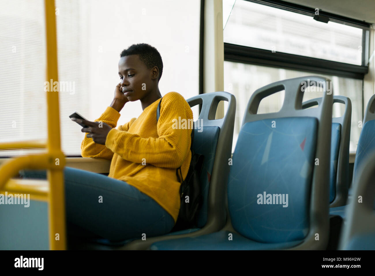 Woman sitting bus window bus hi-res stock photography and images - Alamy