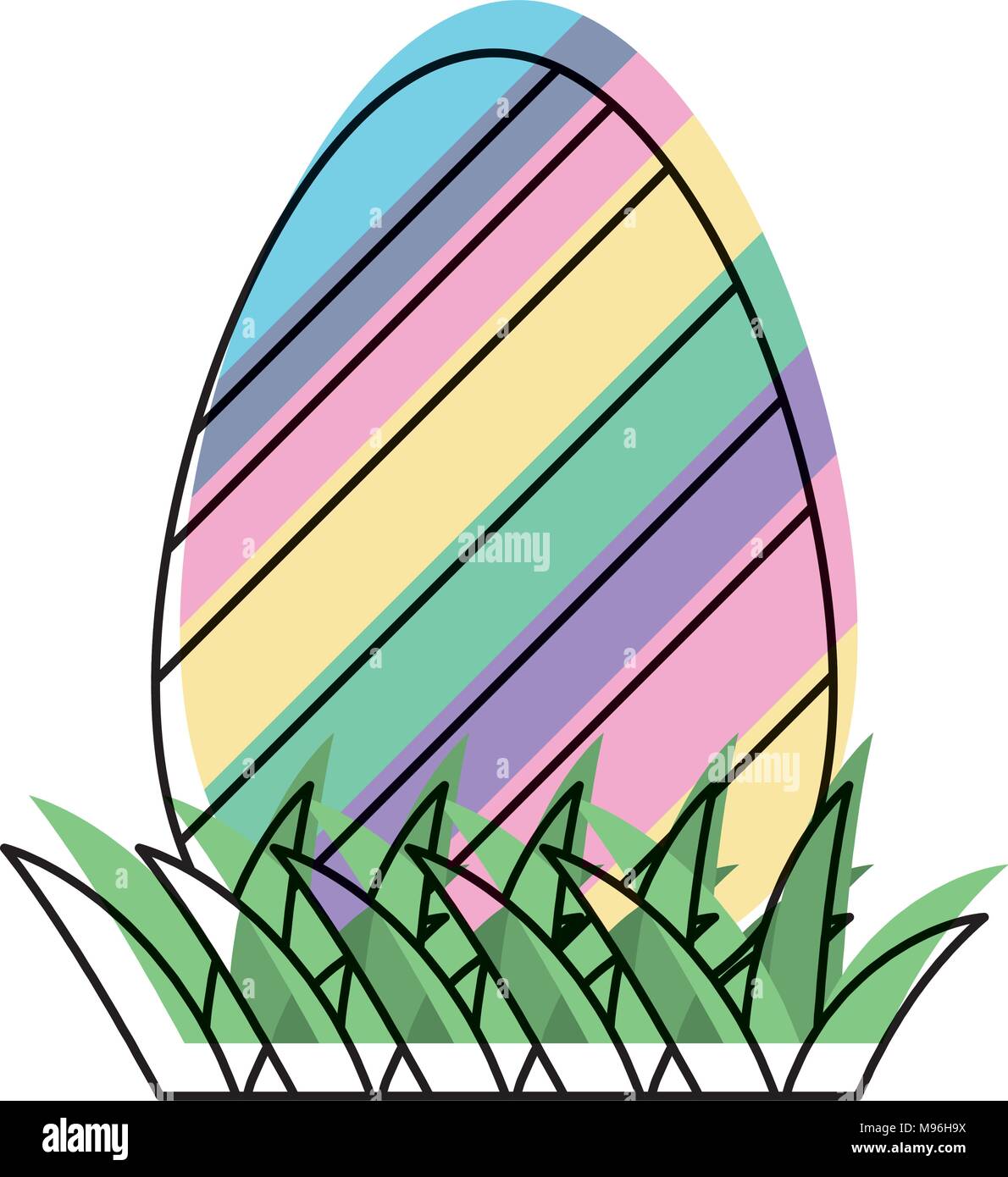 moved color eggs easter with decoration figures design Stock Vector ...