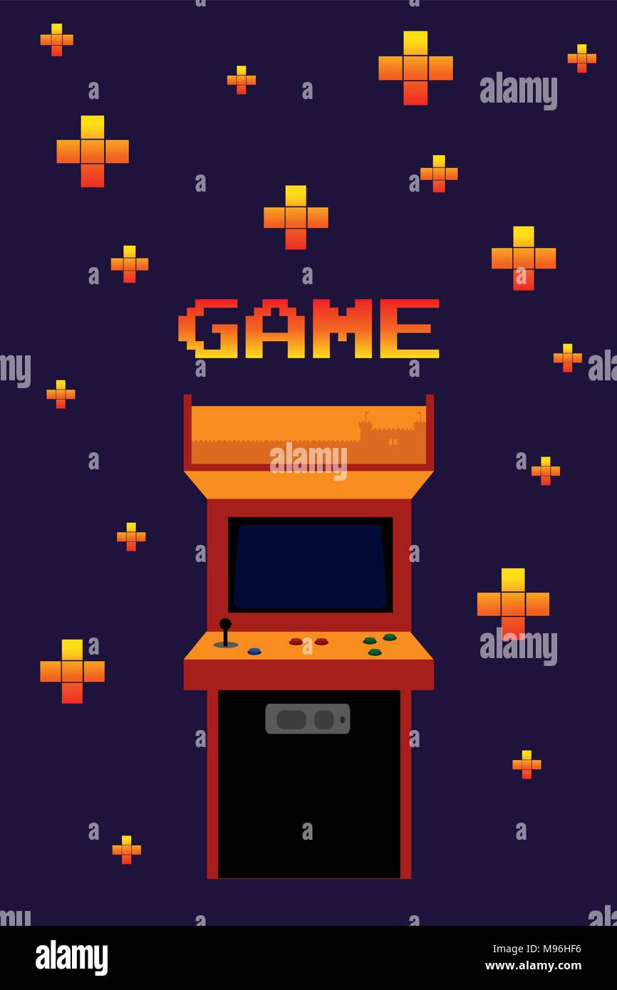 Vintage arcade screen 80's Stock Vector Images - Alamy