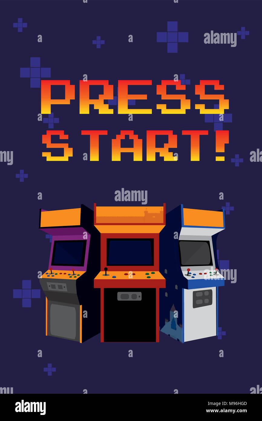Pixel art start game Stock Vector Images - Alamy