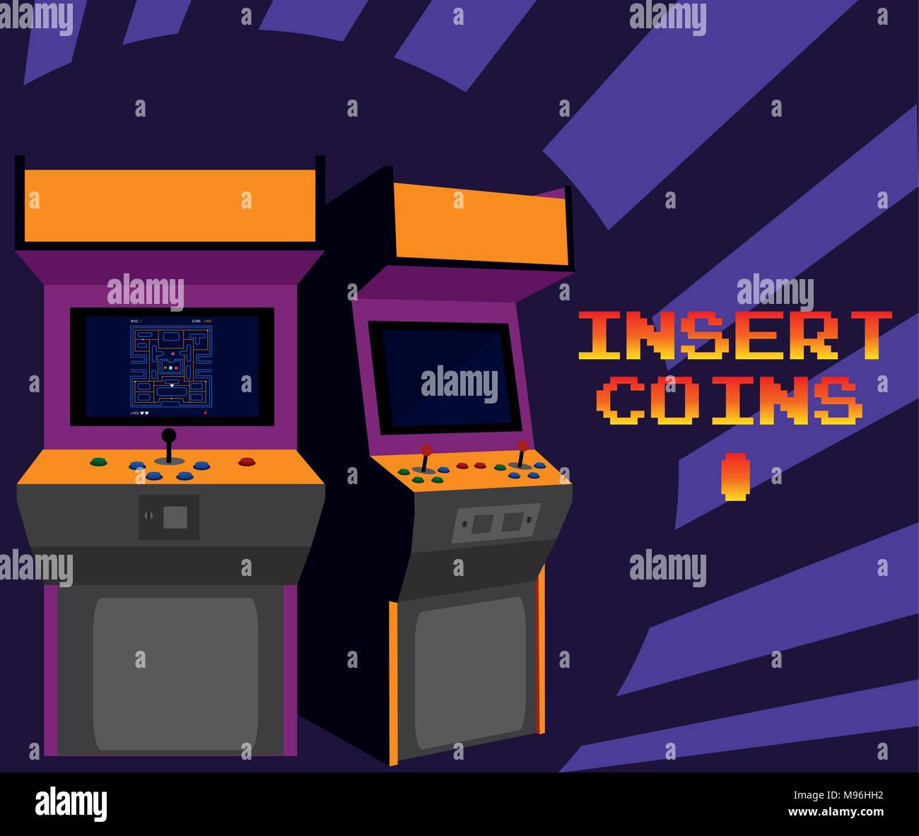Insert coins to play arcade Stock Vector Image & Art - Alamy