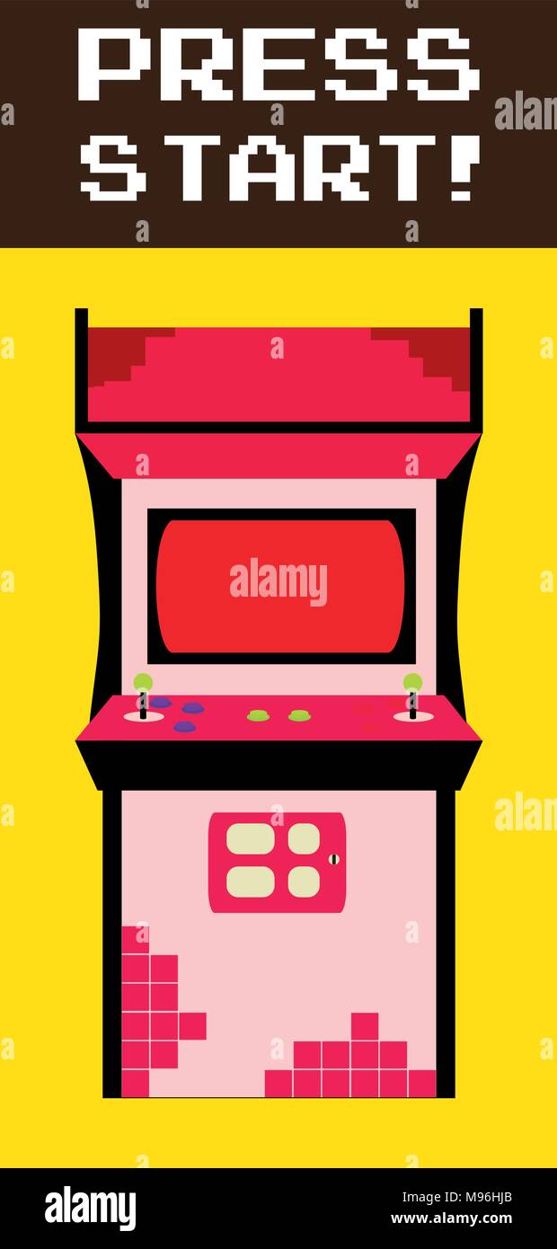 Press start to play arcade Stock Vector Image & Art - Alamy
